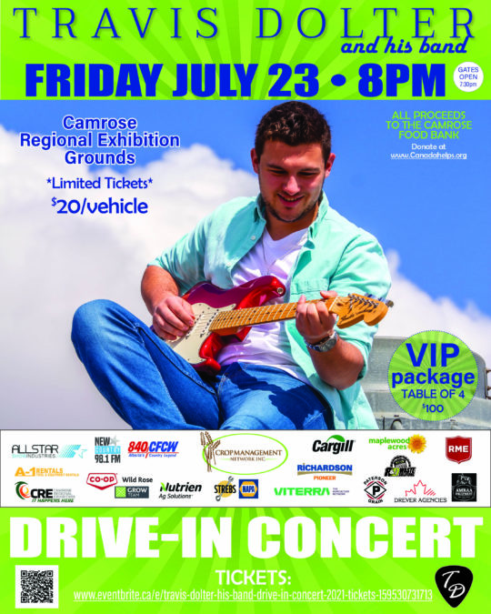 Travis Dolter & His Band Drive-in Concert July 23, 2021 - Camrose ...